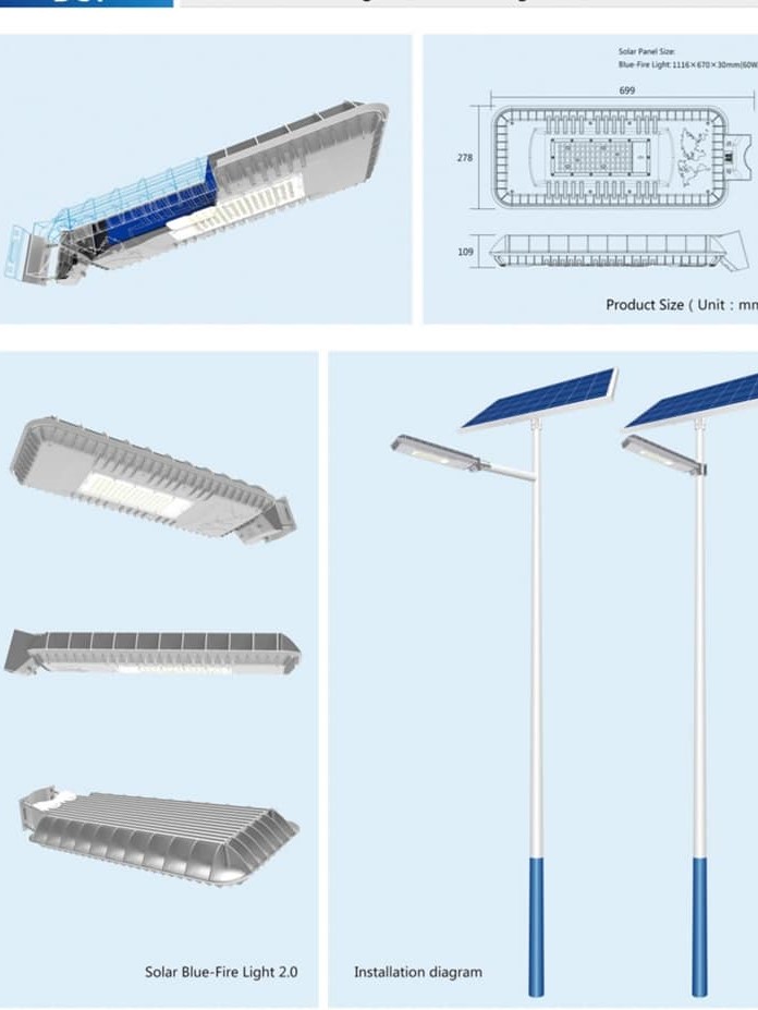 √ Jual Lampu PJU 2 in 1 60 Watt Bluefire | SINAR DAYA ENERGY